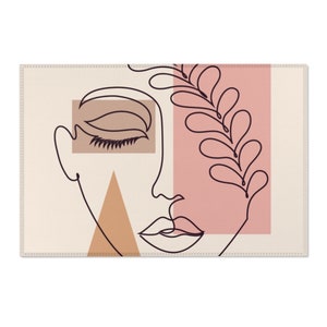 Minimal Line Drawing Art Abstract Hand Draw Design Area Rug - Etsy