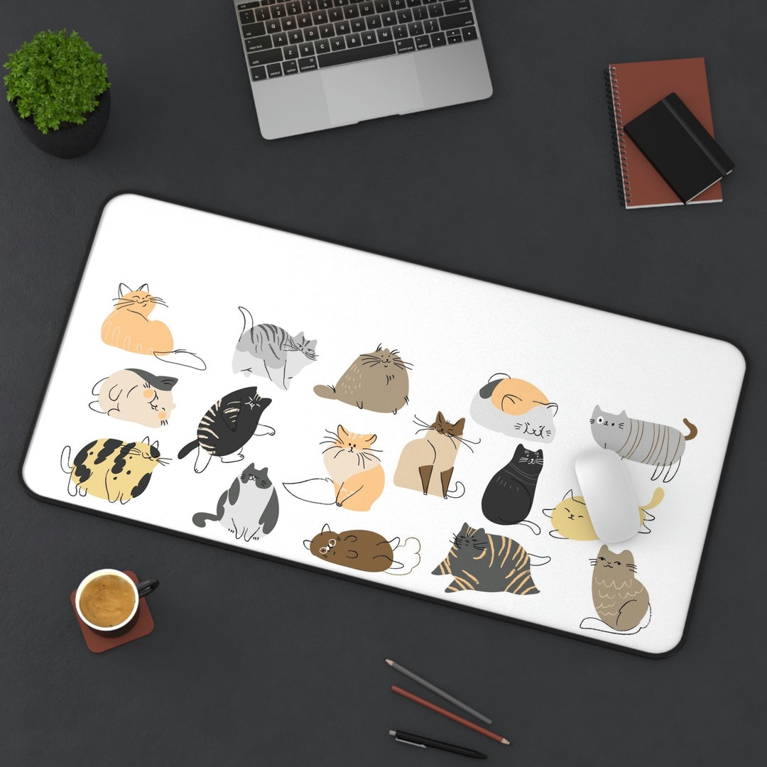Cat Kitten Desk Mat Mouse Pad Desktop Mat Cute Desk Decorations Cat ...