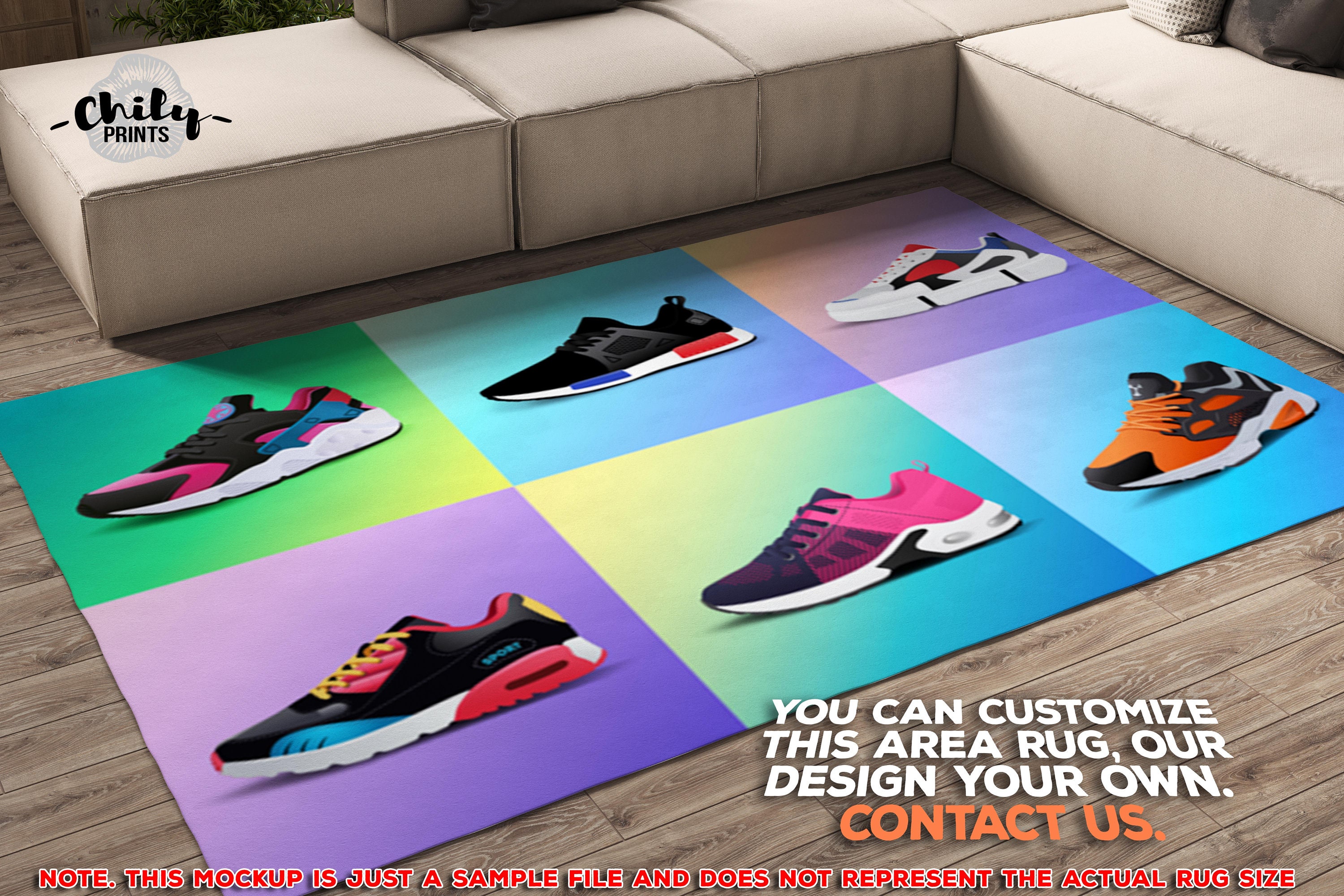 Fitness Sneakers Area Rugs Street Fashion Style Carpet - Etsy UK