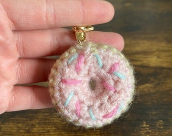 Donut Keychain Strawberry Donut Keychain Pink Donut - Etsy