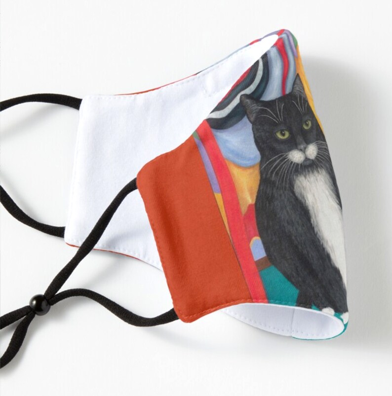 Tuxedo Fat Cat in Funhouse Mirror Face Mask. Whimsical Tuxedo - Etsy