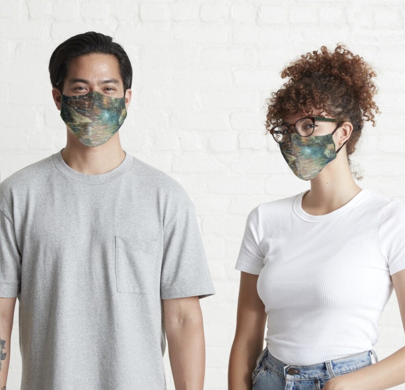 Meandering Stream face mask. Adults and kids. Colorful wooded | Etsy