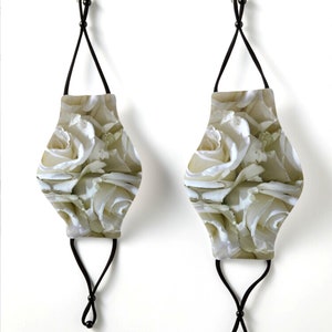 White Roses for Spring Face Mask. Kids and Adults. Pleated, Fitted ...