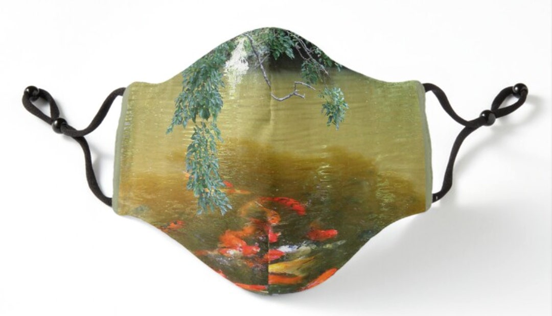 Máscara facial Koi Fish in Pond. Regalo Koi Lovers. Niños y adultos ...