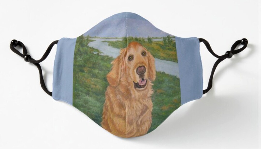 Golden Retriever Face Mask: Dog Lover Gift, Stream Portrait - Etsy