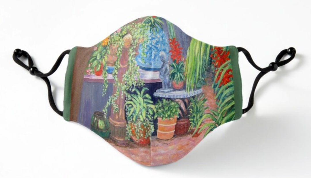 Greenhouse Garden Face Mask: Colorful Plants, Adjustable, Washable - Etsy