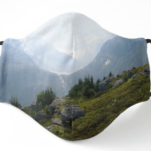 Alaska Mountaintop Washable Face Mask. Kids and Adult Sizes. Snowcapped ...