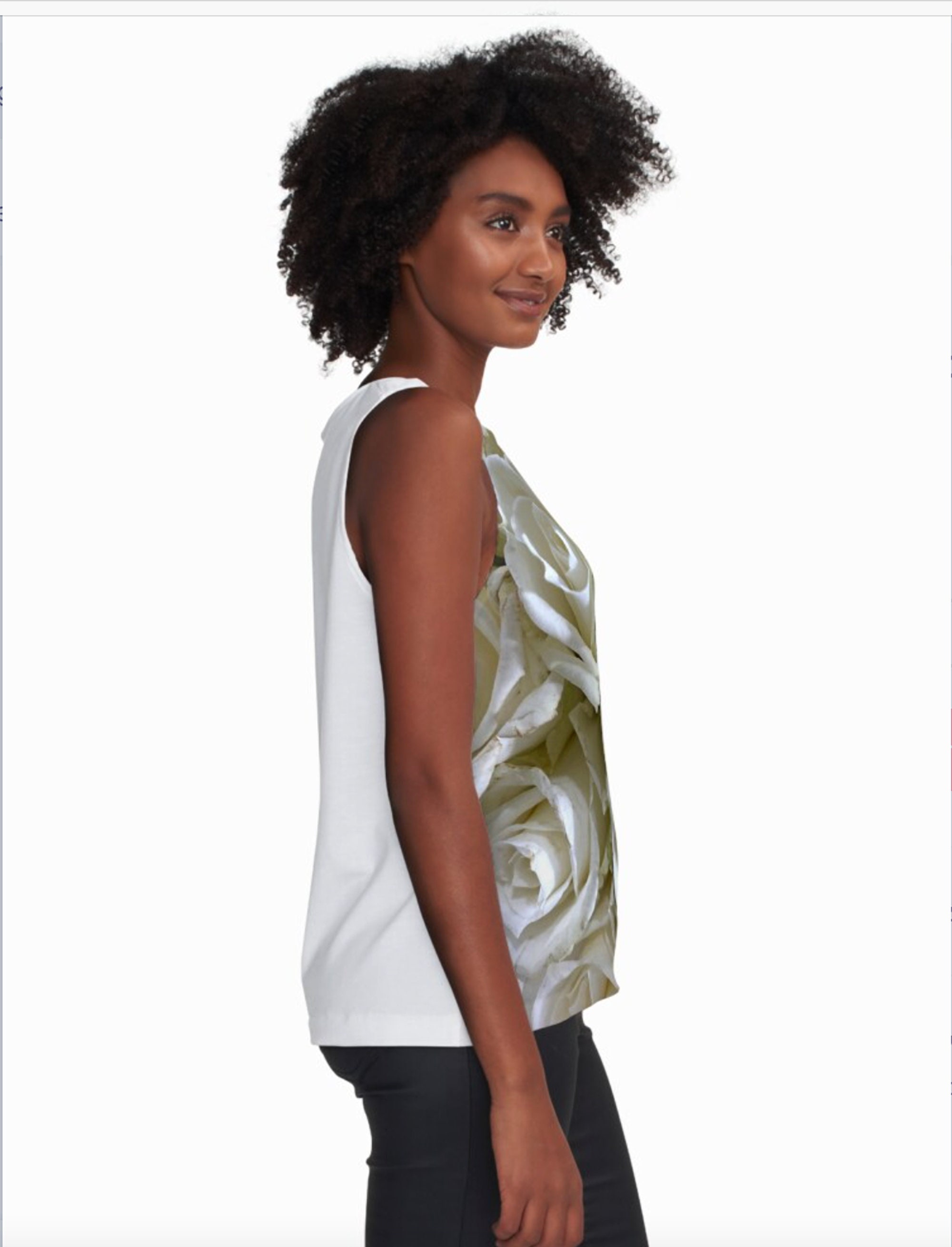 White Roses for Spring Sleeveless Top. Mothers Day White Roses ...