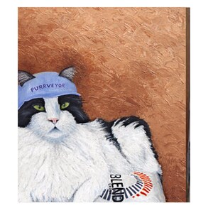 The Cat Crew Original Oil Painting on Stretched Canvas. Tuxedo Cat and ...
