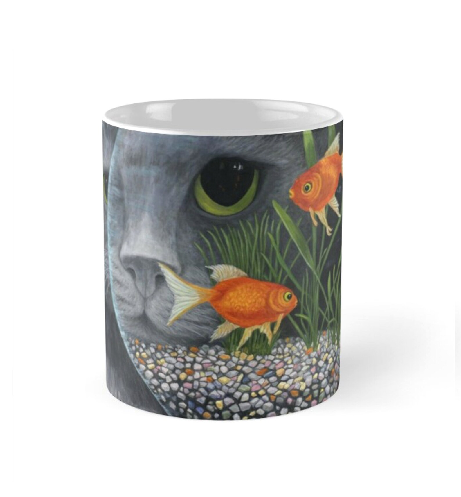 Whimsical Cat & Fishbowl Coffee Mug: Cat Lover Gift - Etsy