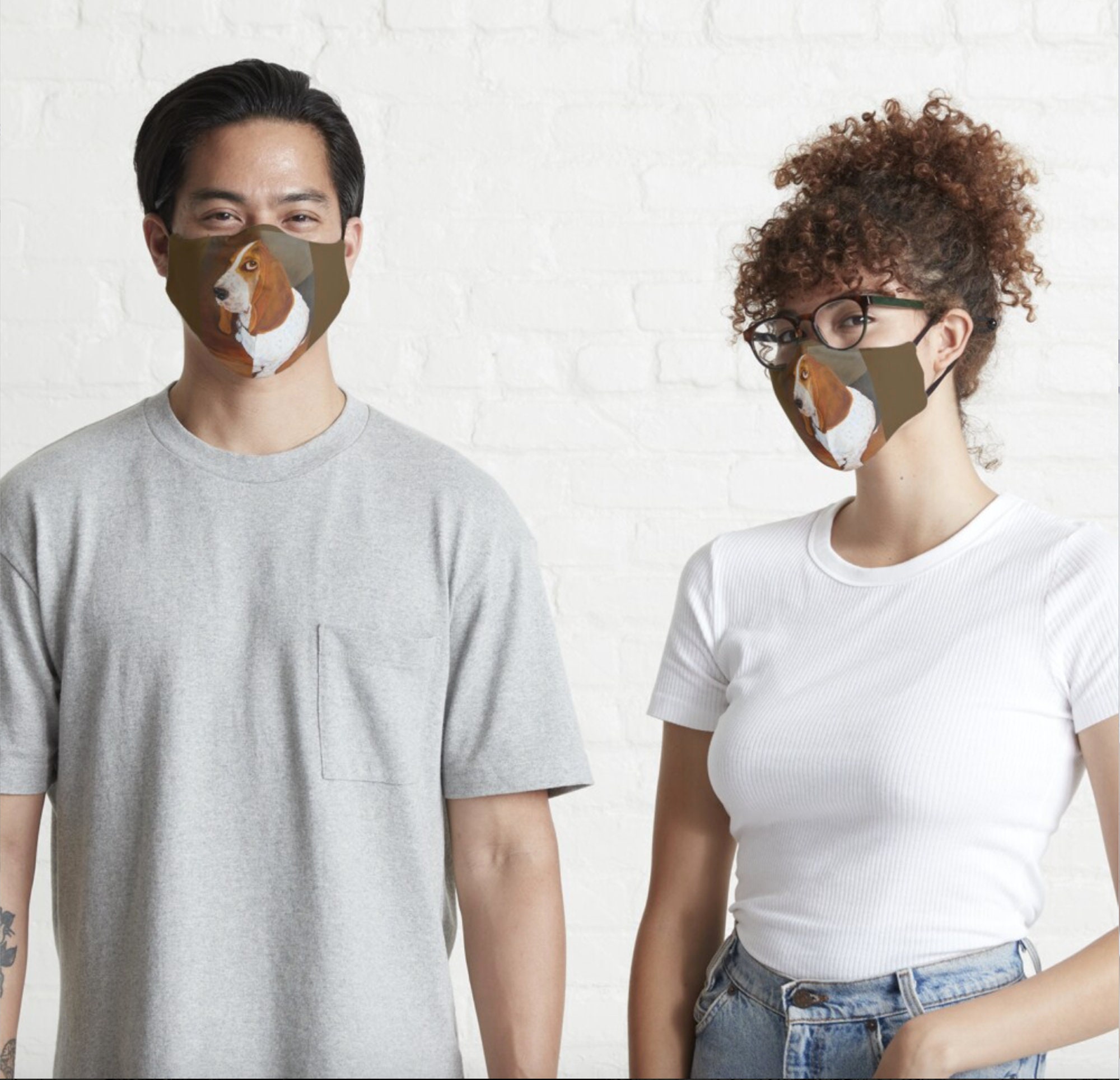 Basset Hound Portrait Face Mask. Kids and Adults. Droopy Ears - Etsy