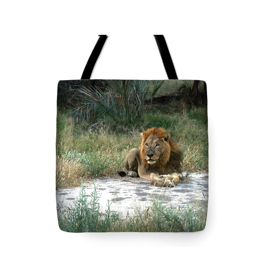 African Lion Tote Bag. Safari Animal Bag. Unique Lion Lover's Gift ...