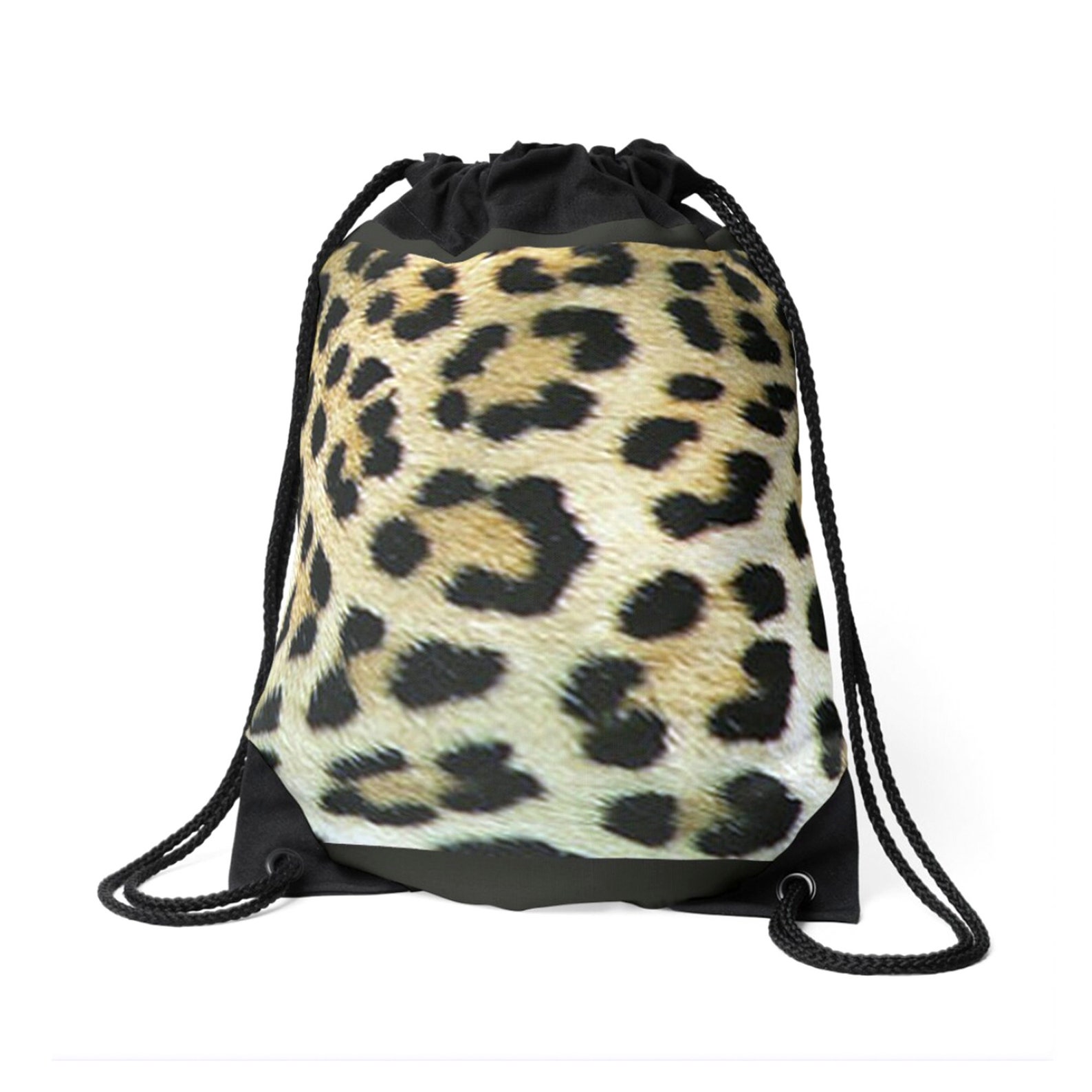 Leopard Print Drawstring Bag. Leopard Skin Pattern. Safari Lover's Bag ...