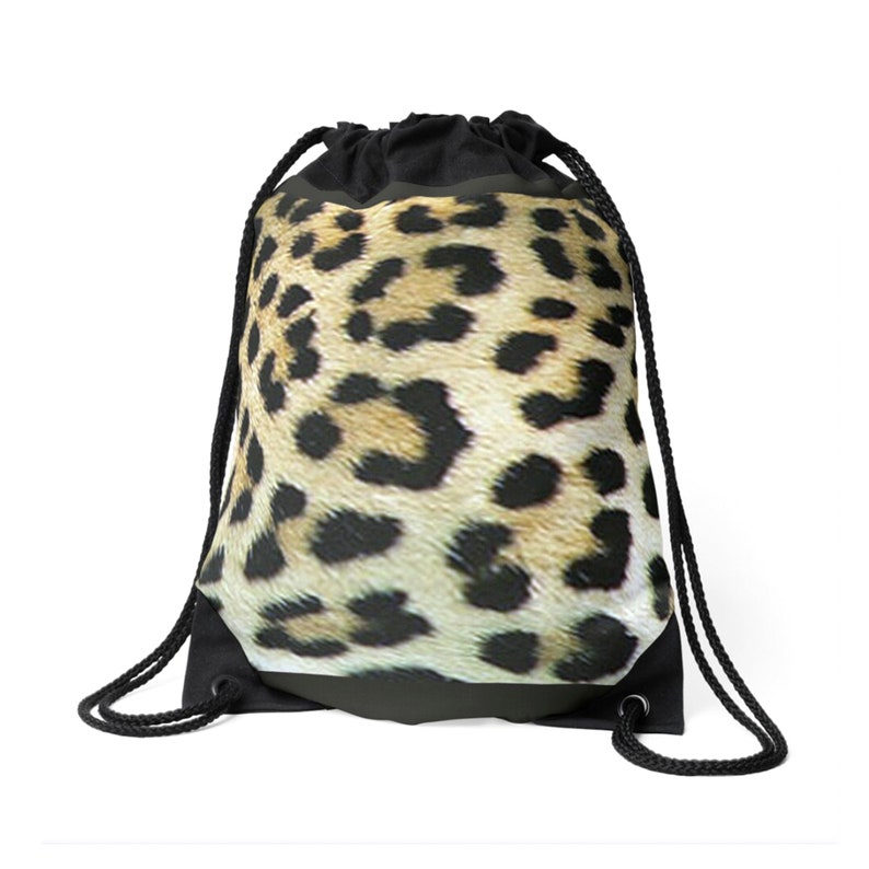 Leopard Print Drawstring Bag. Leopard Skin Pattern. Safari Lover's Bag ...