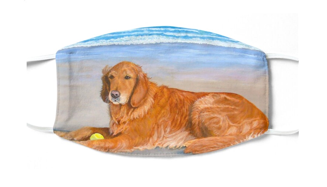Golden Retriever Beach Face Mask: Dog Lover Gift - Etsy