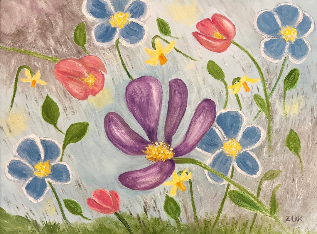 April Showers Art Print. Spring Flowers. Colorful, Abstract Floral Art ...