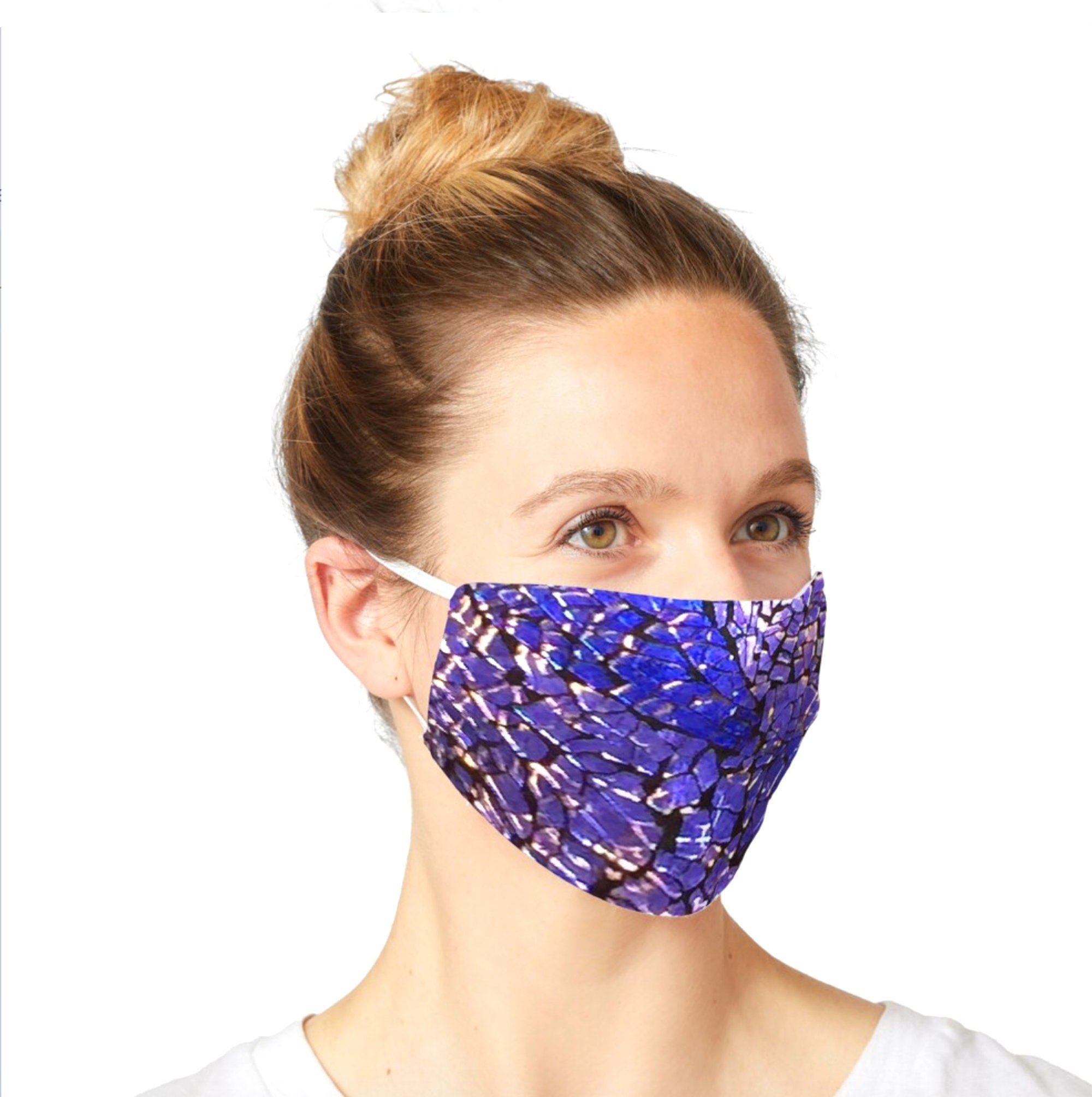 Purple Mosaic Design Face Mask. Purple Textured Crystalline - Etsy Canada