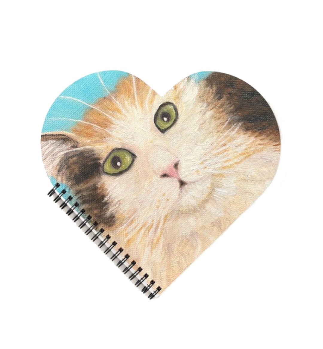 Calico Cat Face Mini Spiral Notebook. Close up Cat Face. Cat Lover's ...