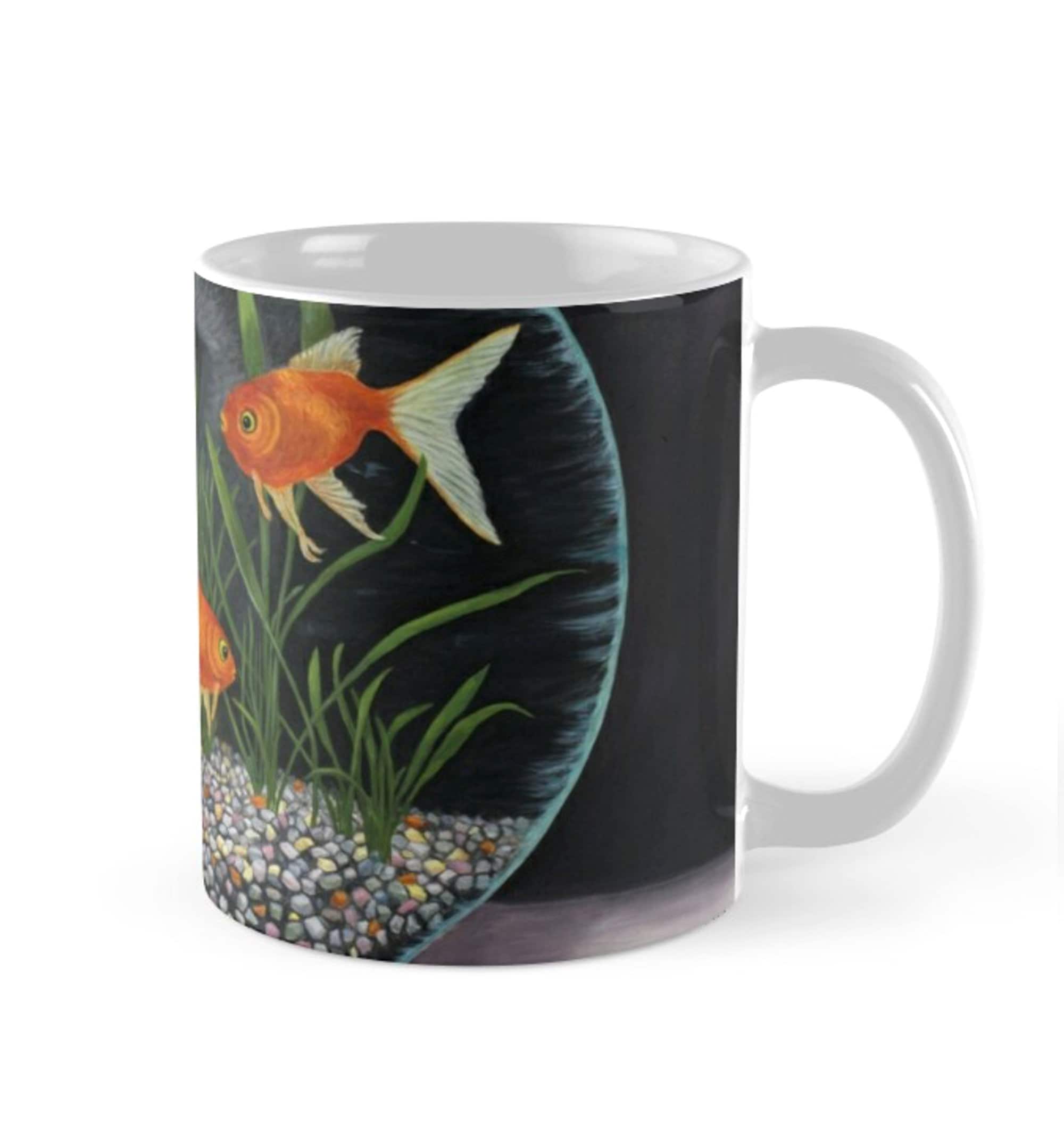 Whimsical Cat & Fishbowl Coffee Mug: Cat Lover Gift - Etsy