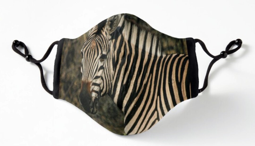 Zebra Watching on Safari Face Mask. Zebra Lover's Gift. Adults and Kids ...