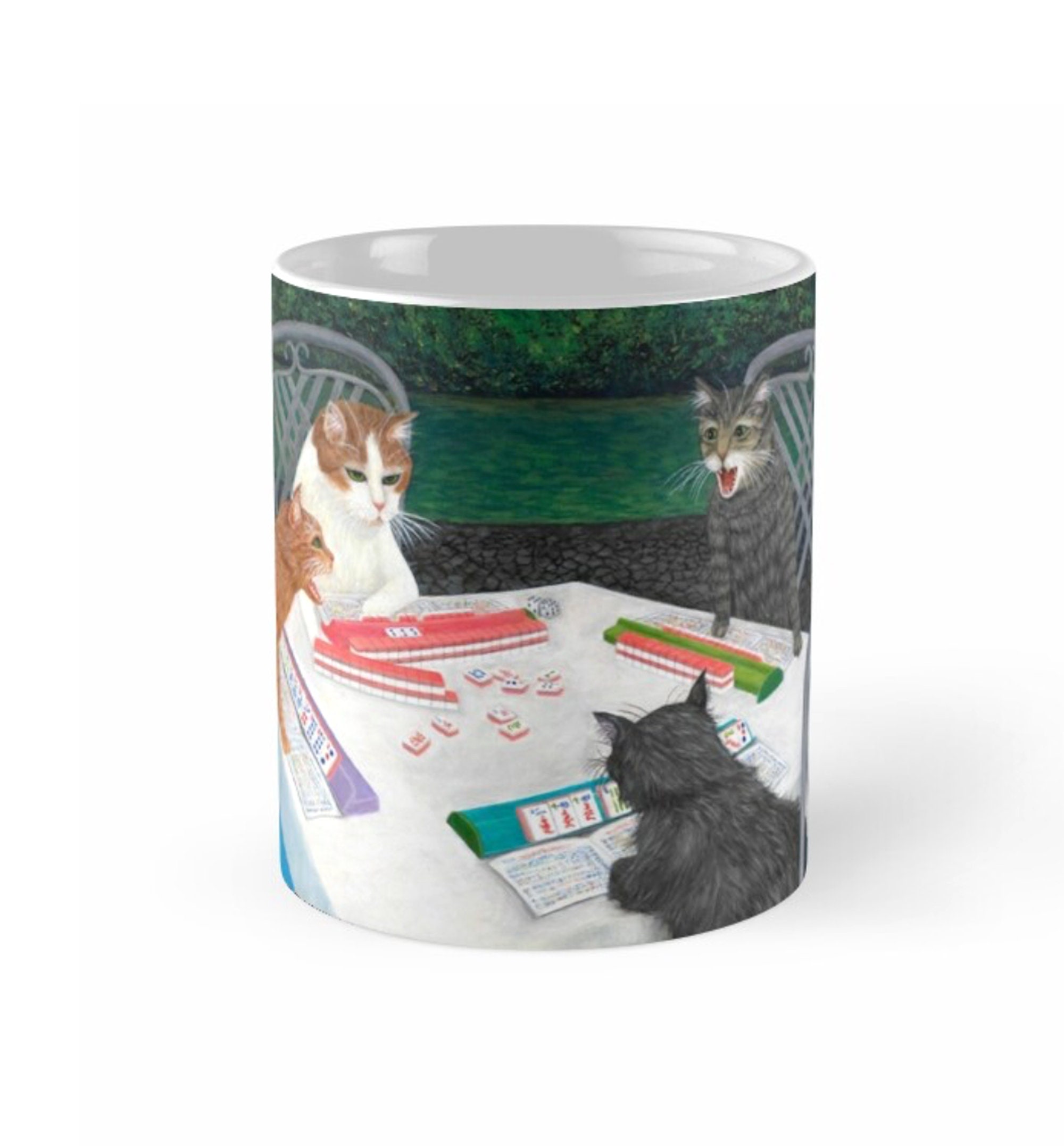 Whimsical Cats Playing Mahjong Coffee Mug - Cat Lover Gift - Etsy