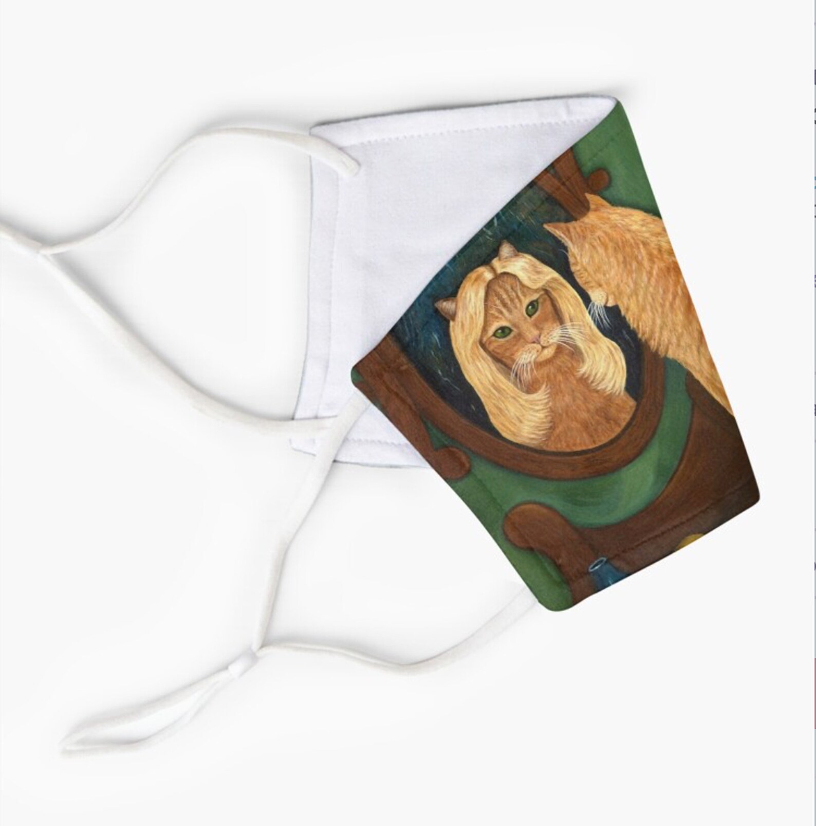 Orange Tabby Cat Looking Into Mirror Face Mask. Whimsical - Etsy