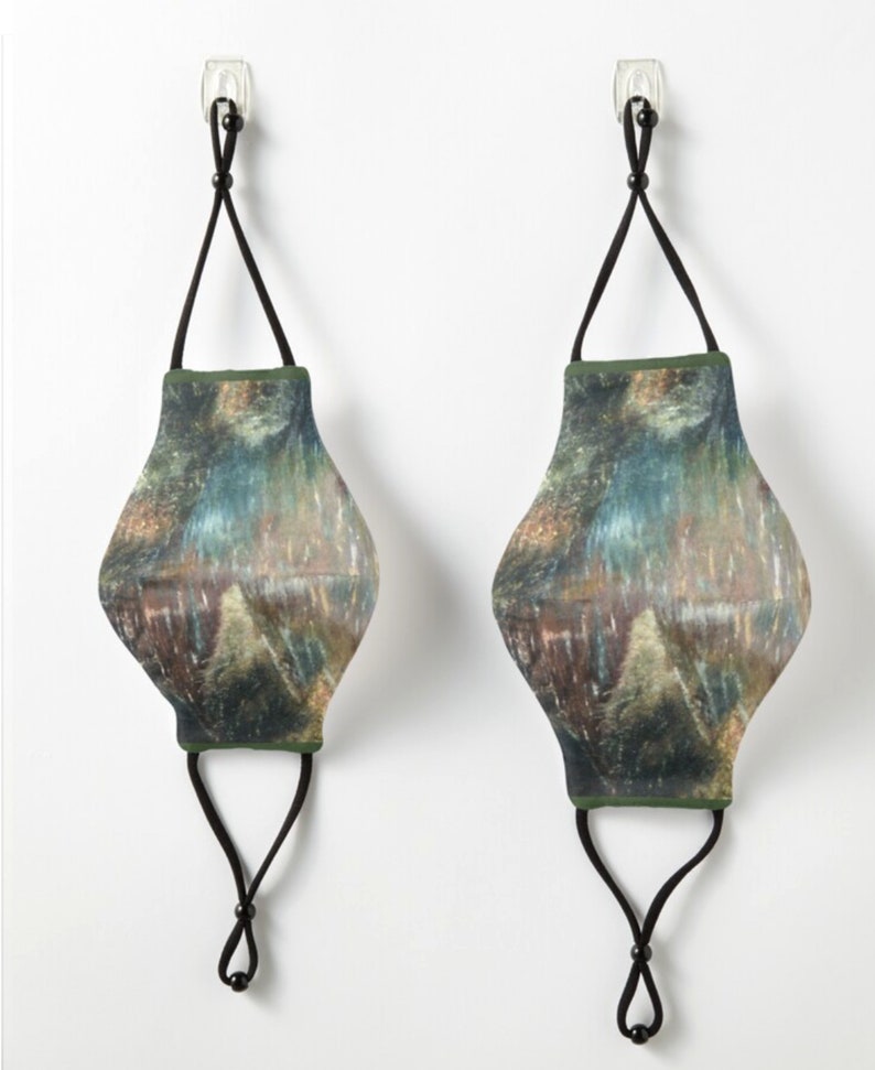 Meandering Stream Face Mask: Colorful Wooded River Scene, Adjustable - Etsy