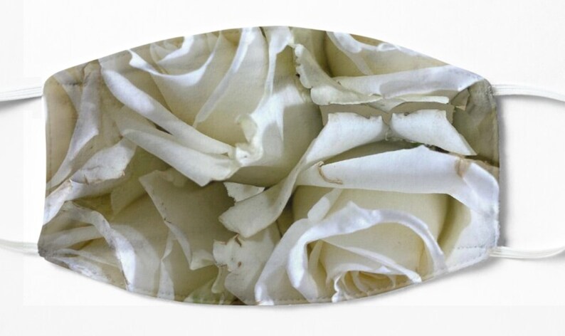 White Roses for Spring Face Mask. Kids and Adults. Pleated - Etsy