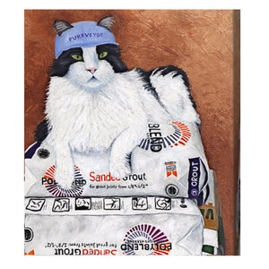 The Cat Crew Original Oil Painting on Stretched Canvas. Tuxedo Cat and ...