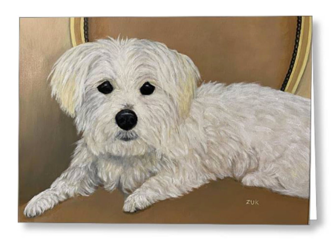 Maltese Art Greeting Cards. Blank Inside and Can Be Customized. Dog ...