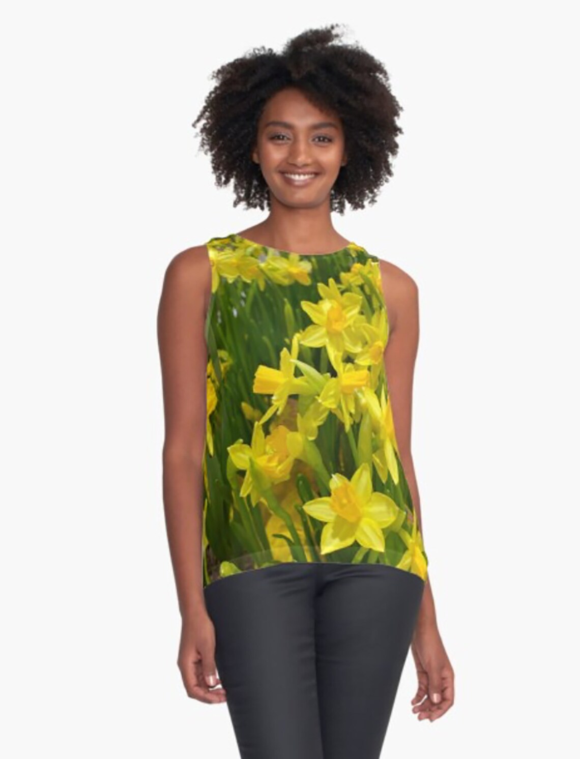 Yellow Daffodils Spring Sleeveless Top. Bright Yellow - Etsy