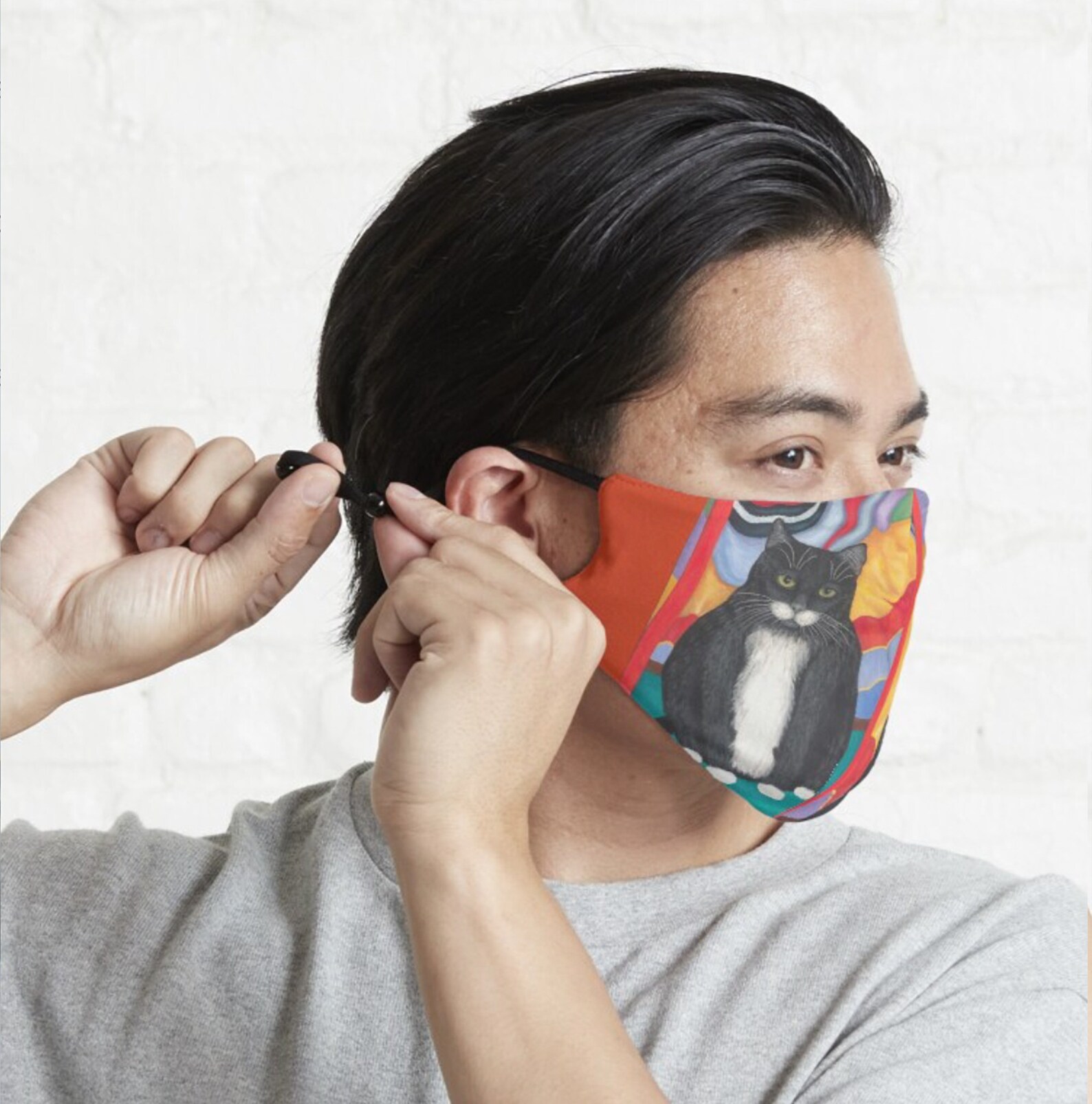 Tuxedo Fat Cat in Funhouse Mirror Face Mask. Whimsical Tuxedo - Etsy Canada