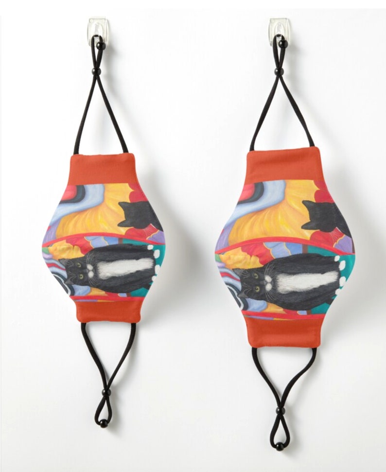 Tuxedo Fat Cat in Funhouse Mirror Face Mask. Whimsical Tuxedo - Etsy