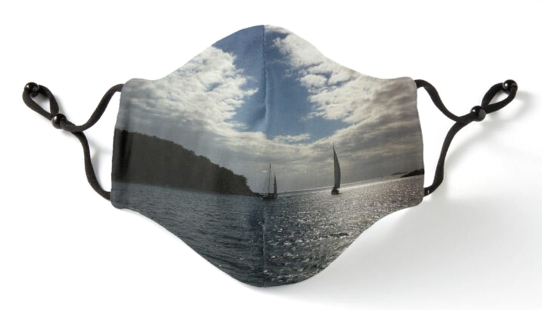 Sailboat Seascape Face Mask: Caribbean Sailing Gift - Etsy