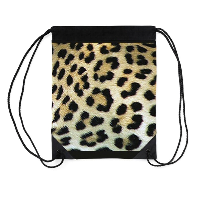 Leopard Print Drawstring Bag. Leopard Skin Pattern. Safari Lover's Bag ...