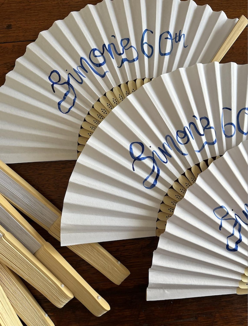 Personalised Paper Fans With Hand Written Calligraphy - Etsy Australia