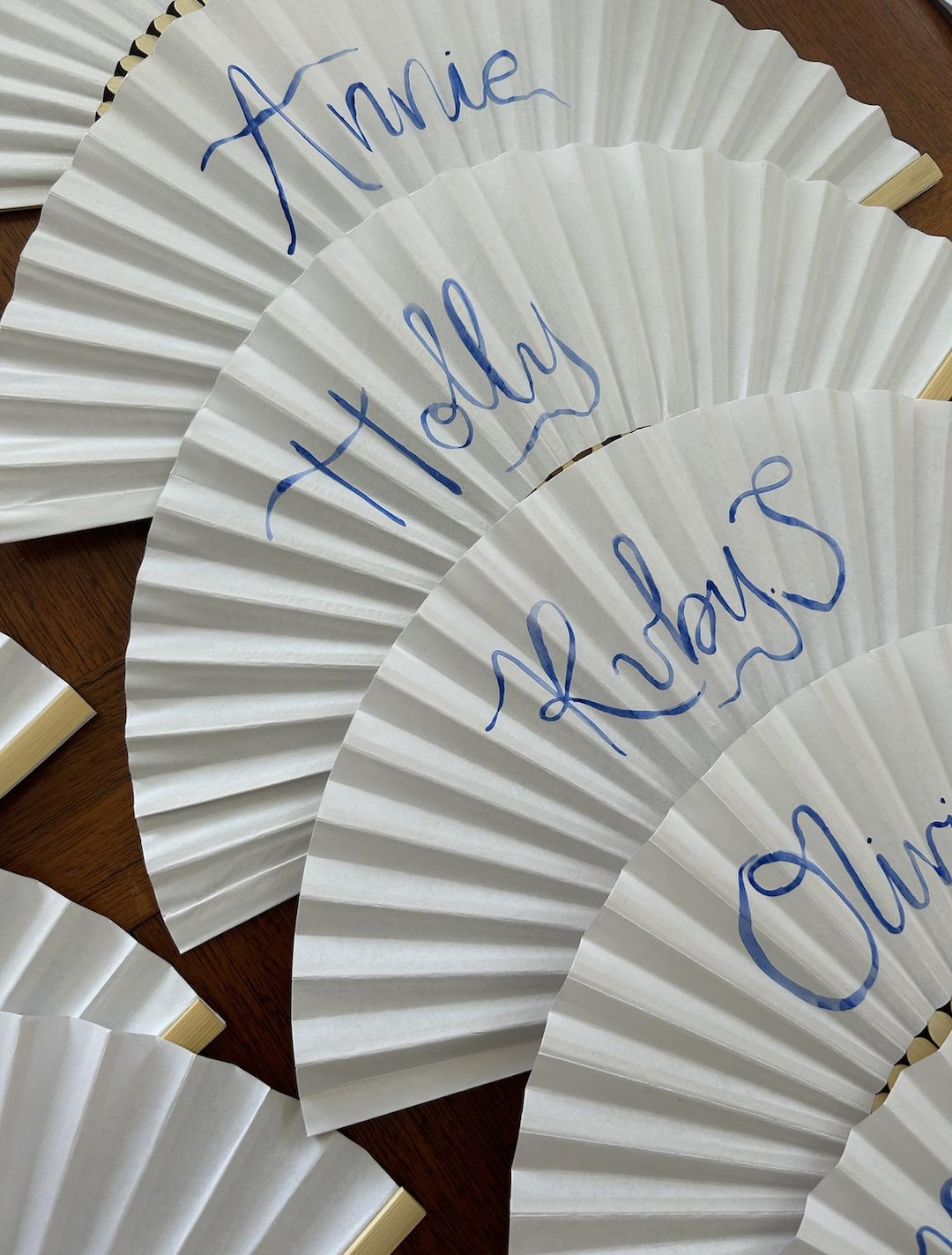 Personalised Paper Fans With Hand Written Calligraphy - Etsy Australia