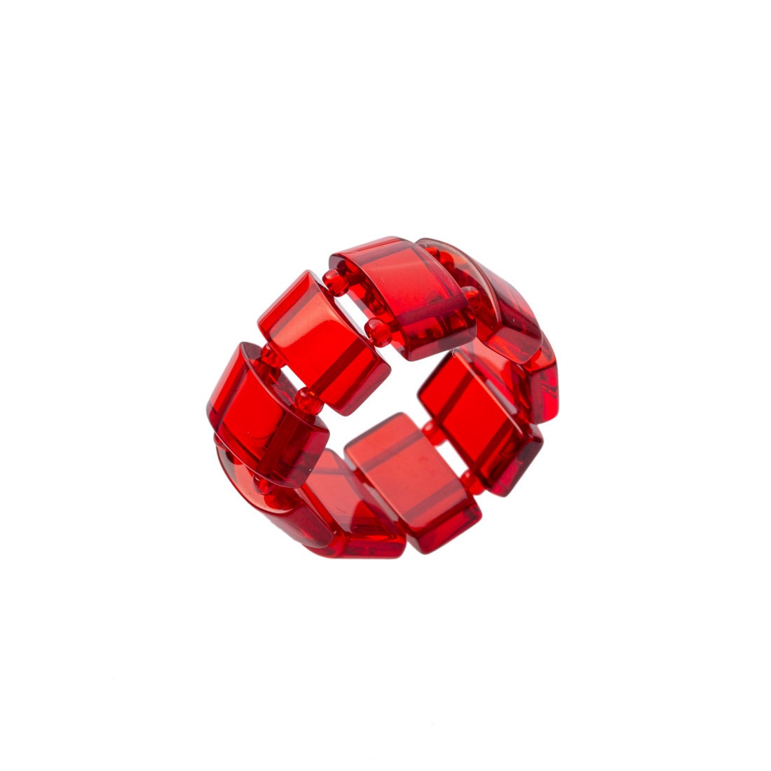 Stretchable Red Amber Womens Ring Size US 8 Elastic Semi - Etsy