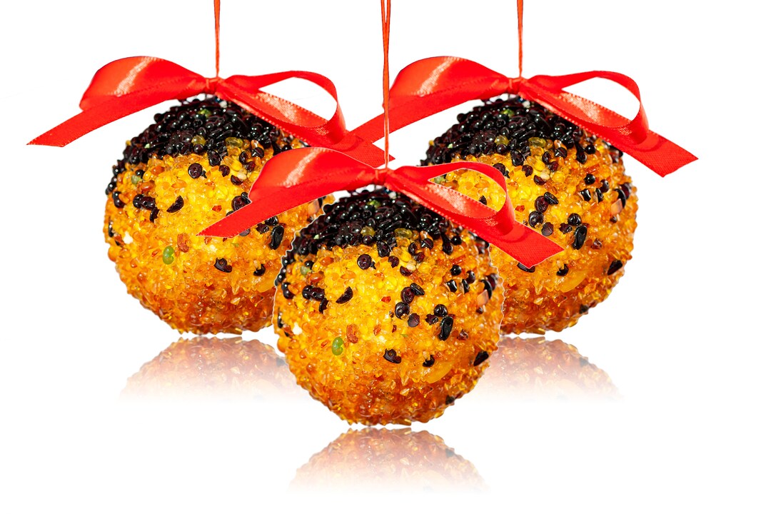 SET of 3 Natural Amber Christmas Tree Decoration - Christmas Tree ...