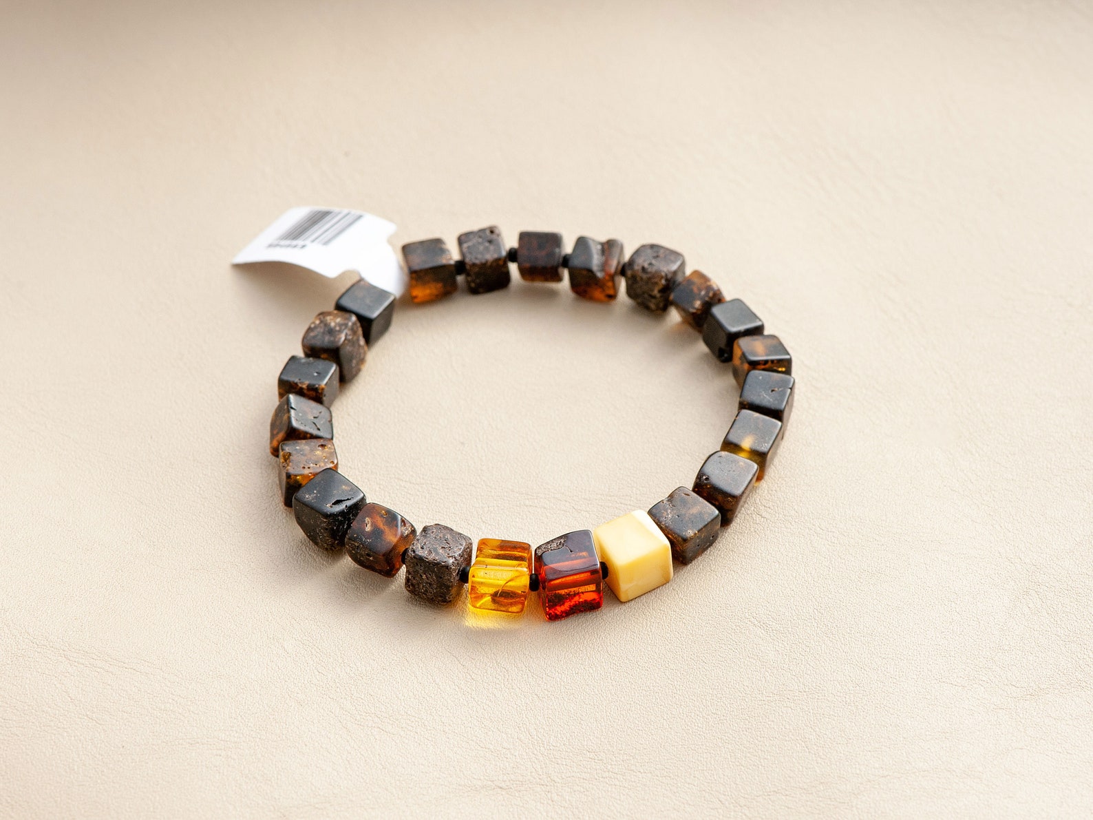 Natural Baltic Amber Bracelets Made of Cube Shape Beads, Raw Finish ...