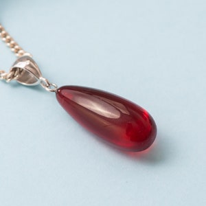 Precious Ruby Red Amber Pendant Handmade Sterling Silver 925 | Etsy