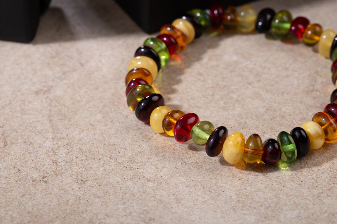 Caribbean Green and Natural Baltic Amber Handmade Tablet Nugget Shaped ...