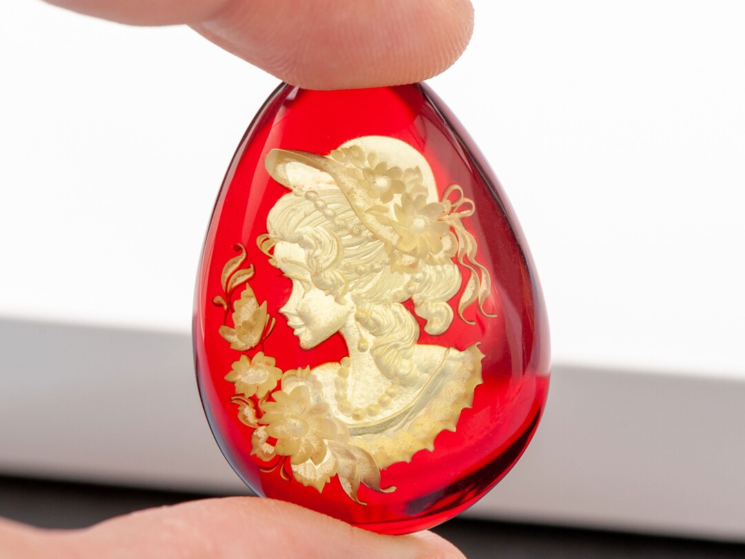 Red Amber Intaglio Loose, Amber Jewelry, Amber Loose for Pendant ...