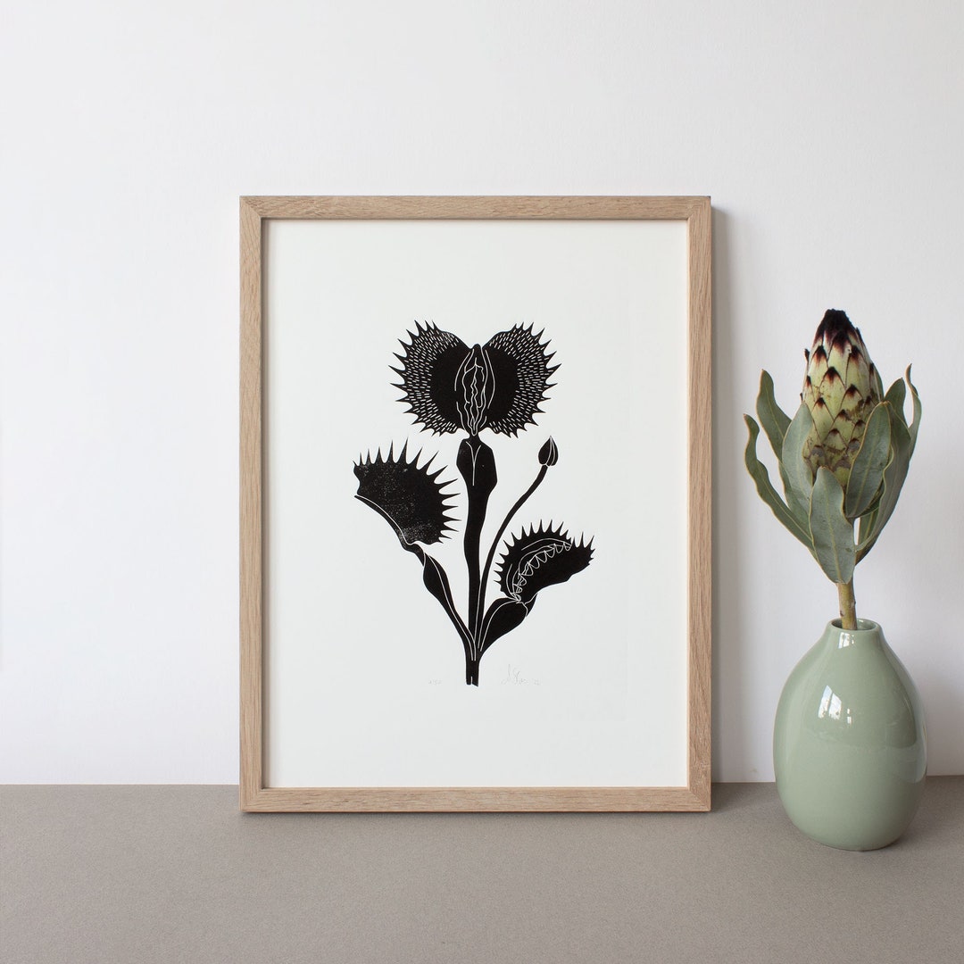 Venus Vulvi | Linocut | Vulva | Yoni | Feminism | Carnivorous Plant ...