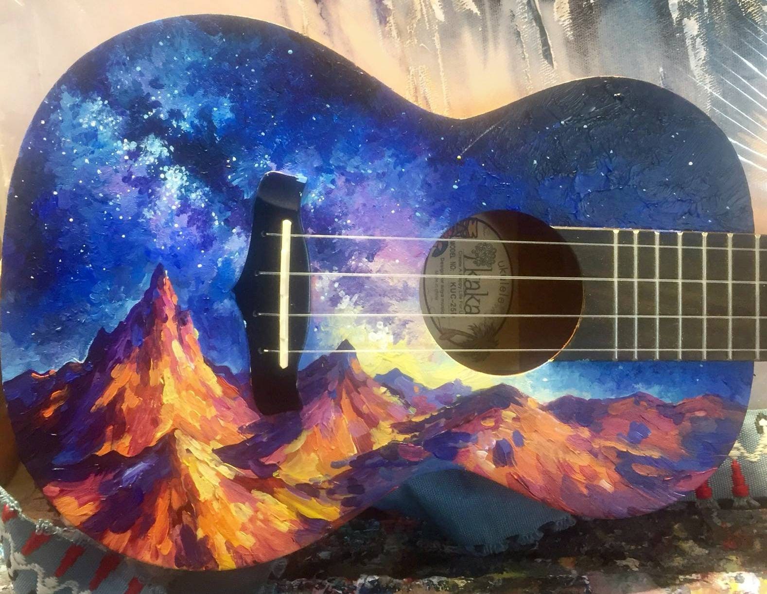 Hand Painted Ukuleles, Custom Painted Ukulele, Original Design Musical ...