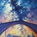 Mostar Bridge Round Painting, Bridge Over the Stars Acrylic Painting ...