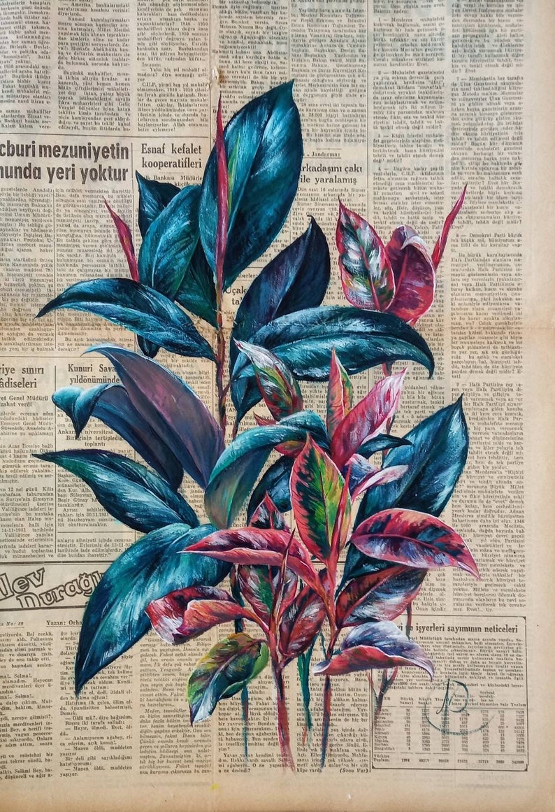 Customized Botanical Drawing, Acrylic Plants and Flower Painting ...