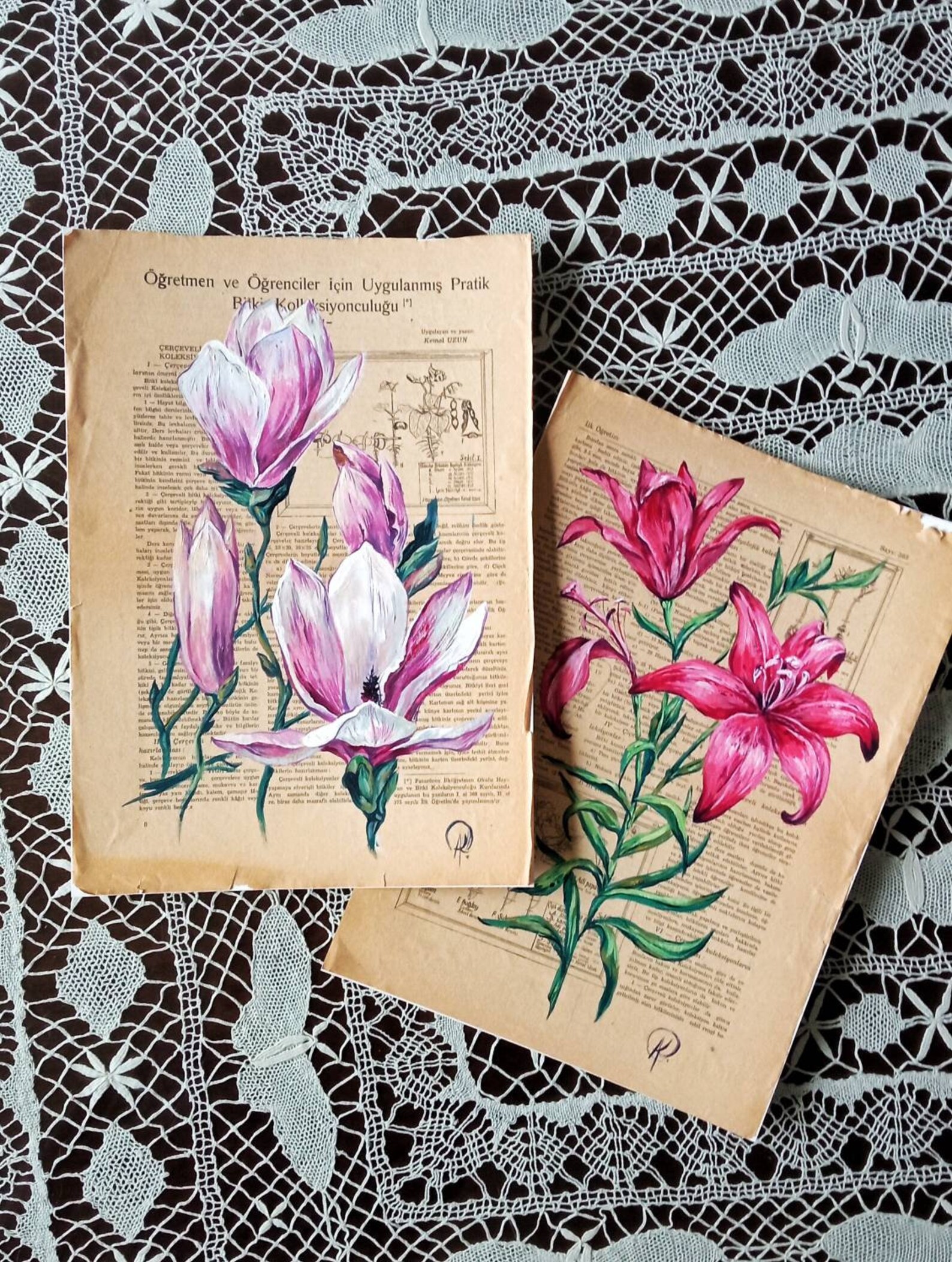 Customized Botanical Drawing, Acrylic Plants and Flower Painting ...