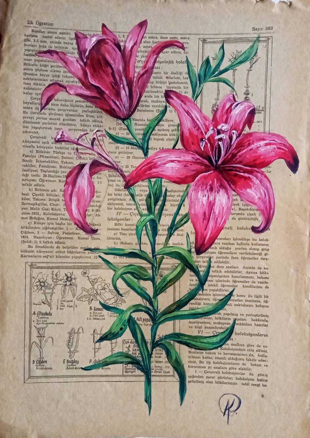 Customized Botanical Drawing, Acrylic Plants and Flower Painting ...