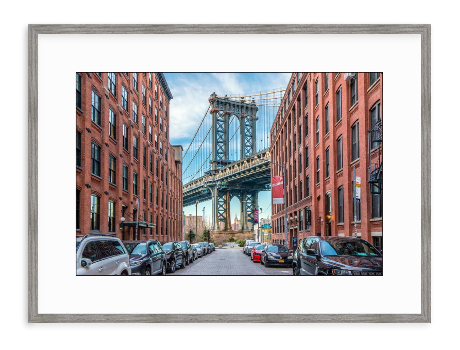 Iconic DUMBO: View of Manhattan Bridge and Empire State Building along ...
